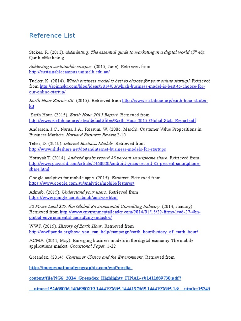 Final Reference List | PDF | Market Segmentation | Marketing