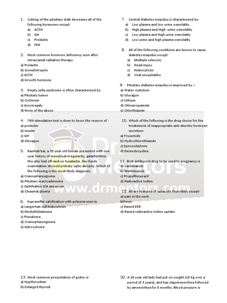 3 Medicine MCQs - Endocrinology | Hyperthyroidism | Diabetes Mellitus