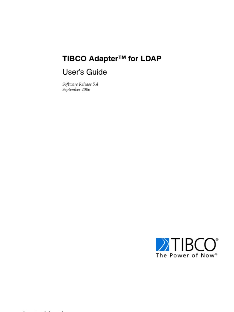 TIBCO Adapter For LDAP - User's Guide | Download Free PDF | Active Directory | Computer Engineering
