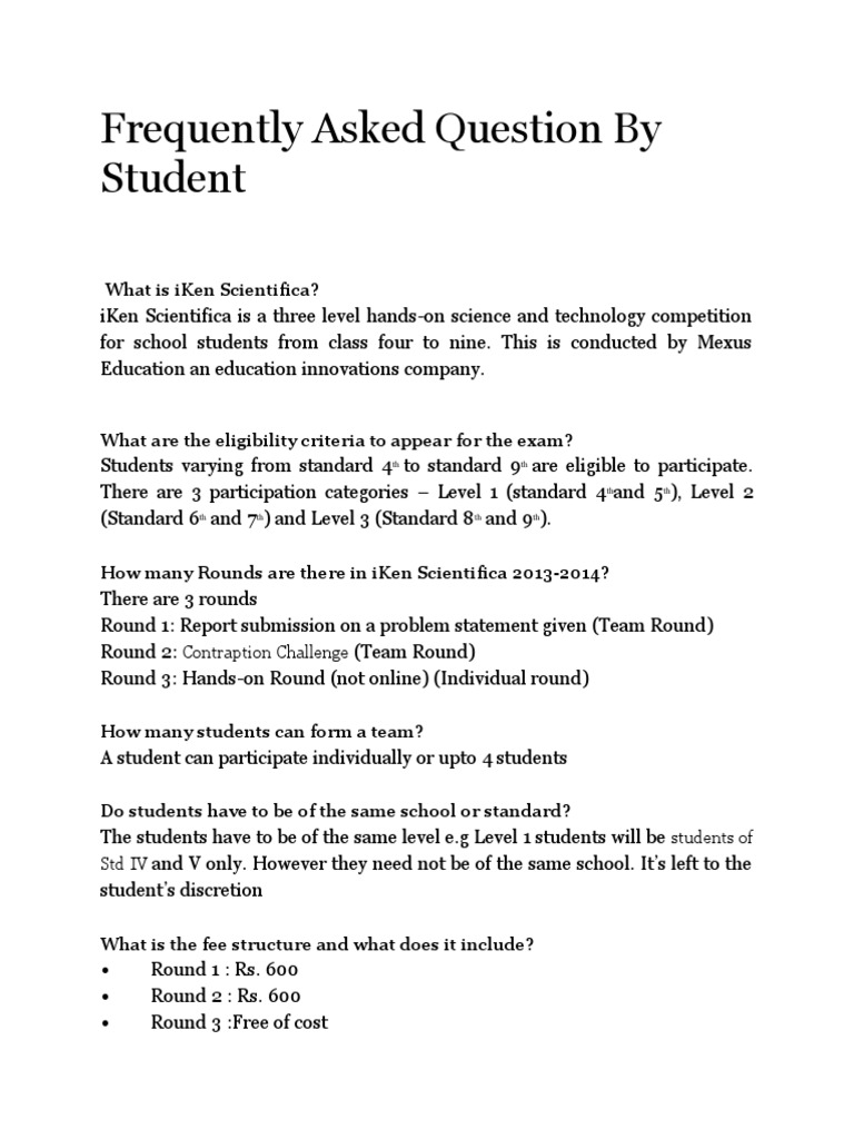 Frequently Asked Question by Student | PDF | Test (Assessment ...
