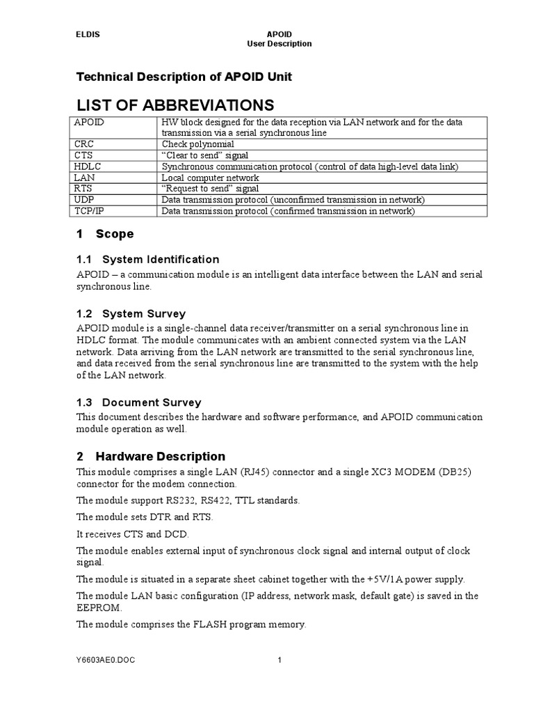 APOID | PDF | Data Transmission | Computer Network