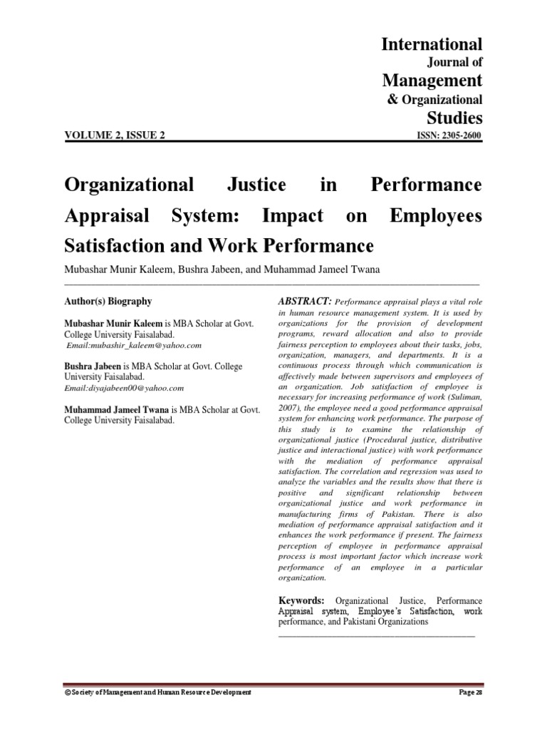 22-Organizational Justice in Performance Appraisal System Impact On ...