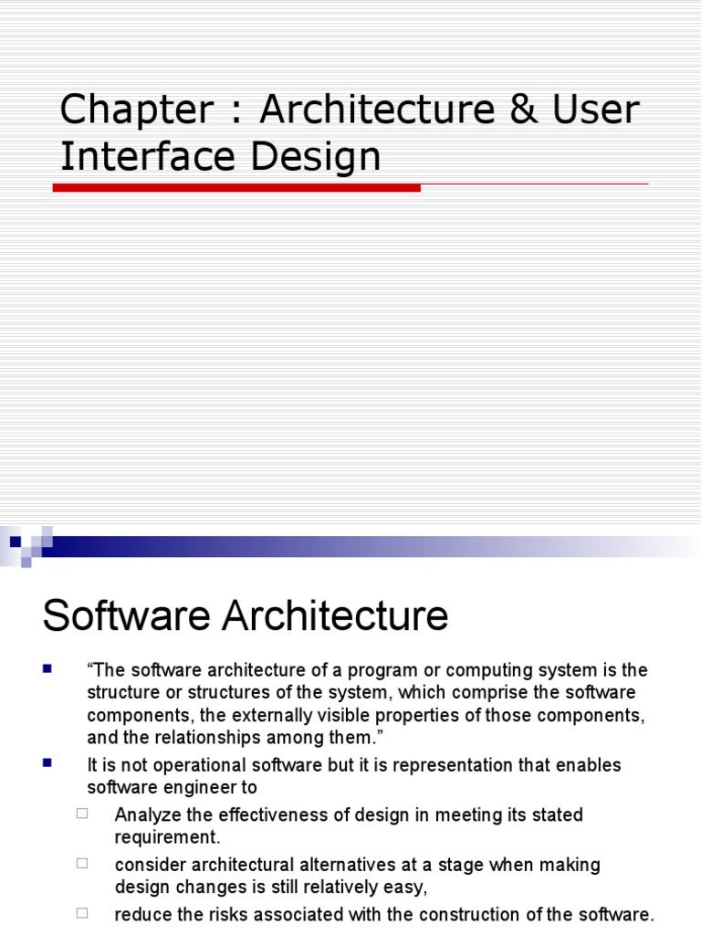 Chapter: Architecture & User Interface Design | PDF | Component Based ...