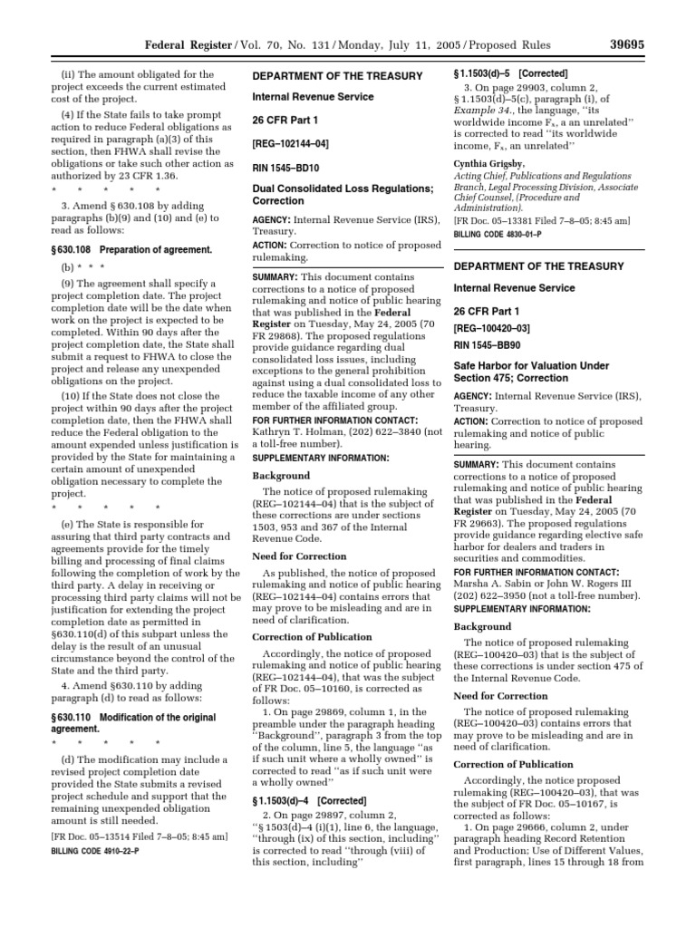 Proposed Rule: Income Taxes: Safe Harbor For Valuation Under Section ...