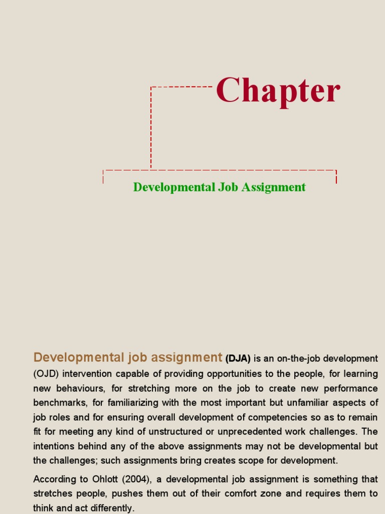 Developmental Job Assignment | PDF | Employment | Motivation