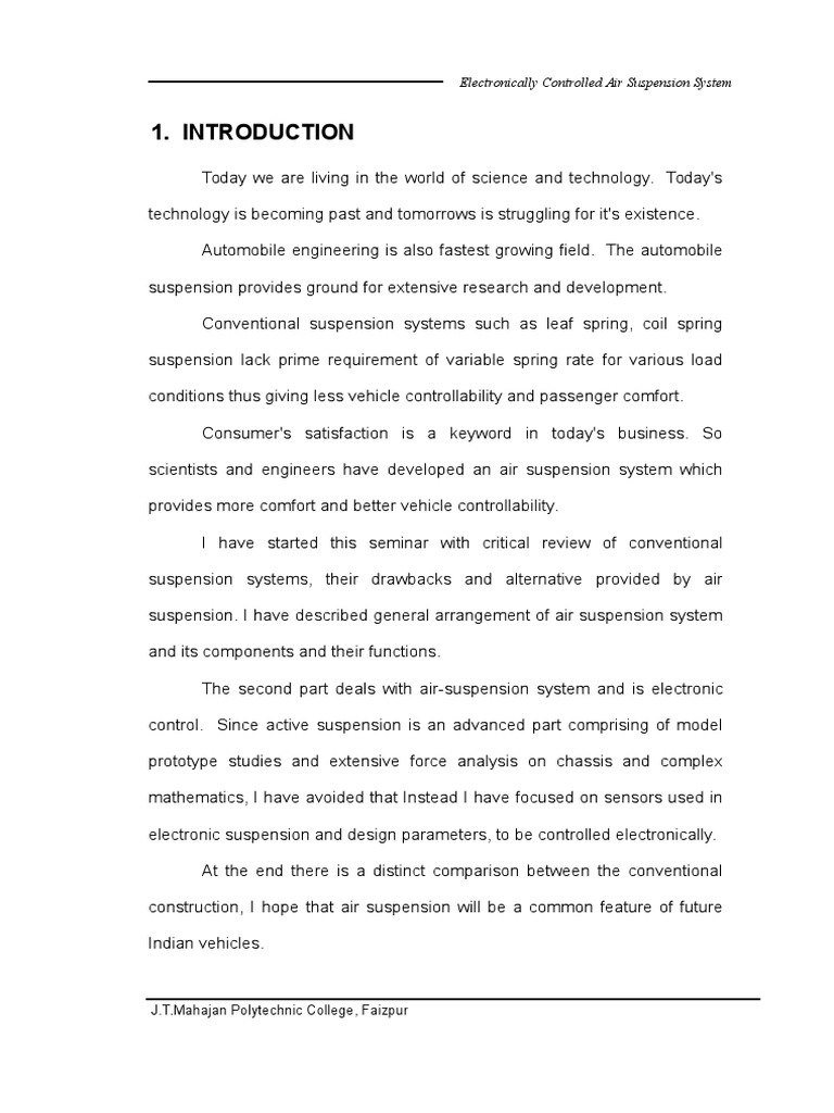 Electronically Controlled Air Suspension System (ECASS | PDF | Truck ...