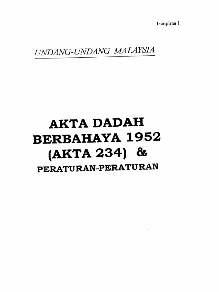 Akta Dadah Berbahaya 1952 | PDF