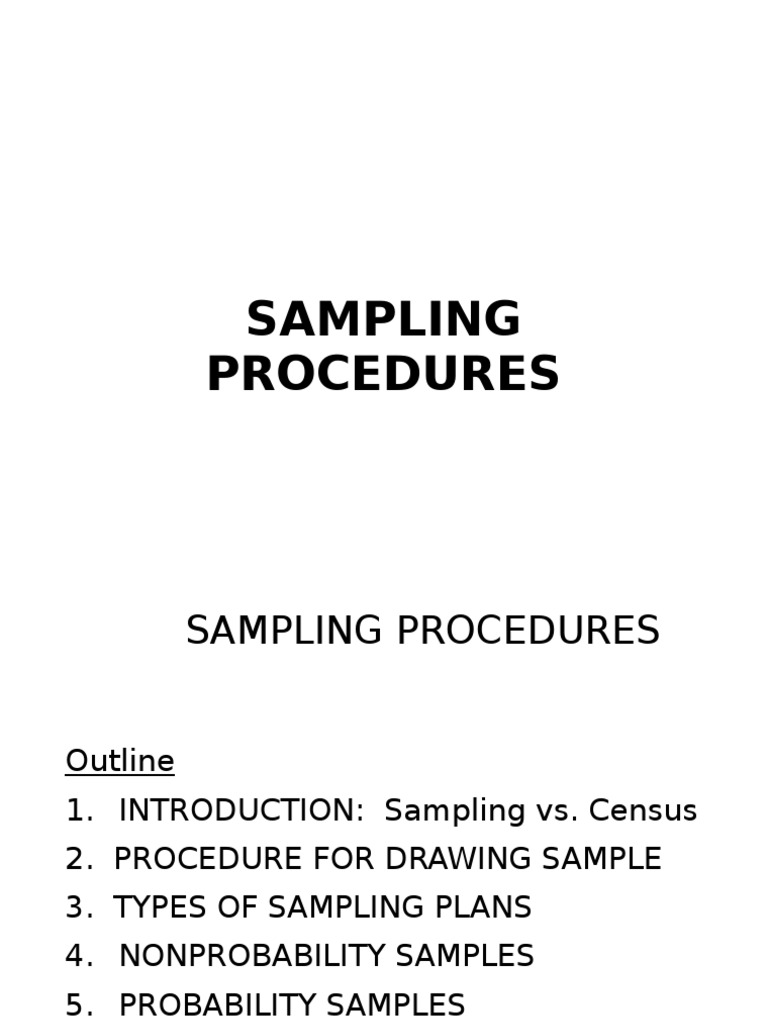 Sampling Procedures | PDF | Stratified Sampling | Sampling (Statistics)