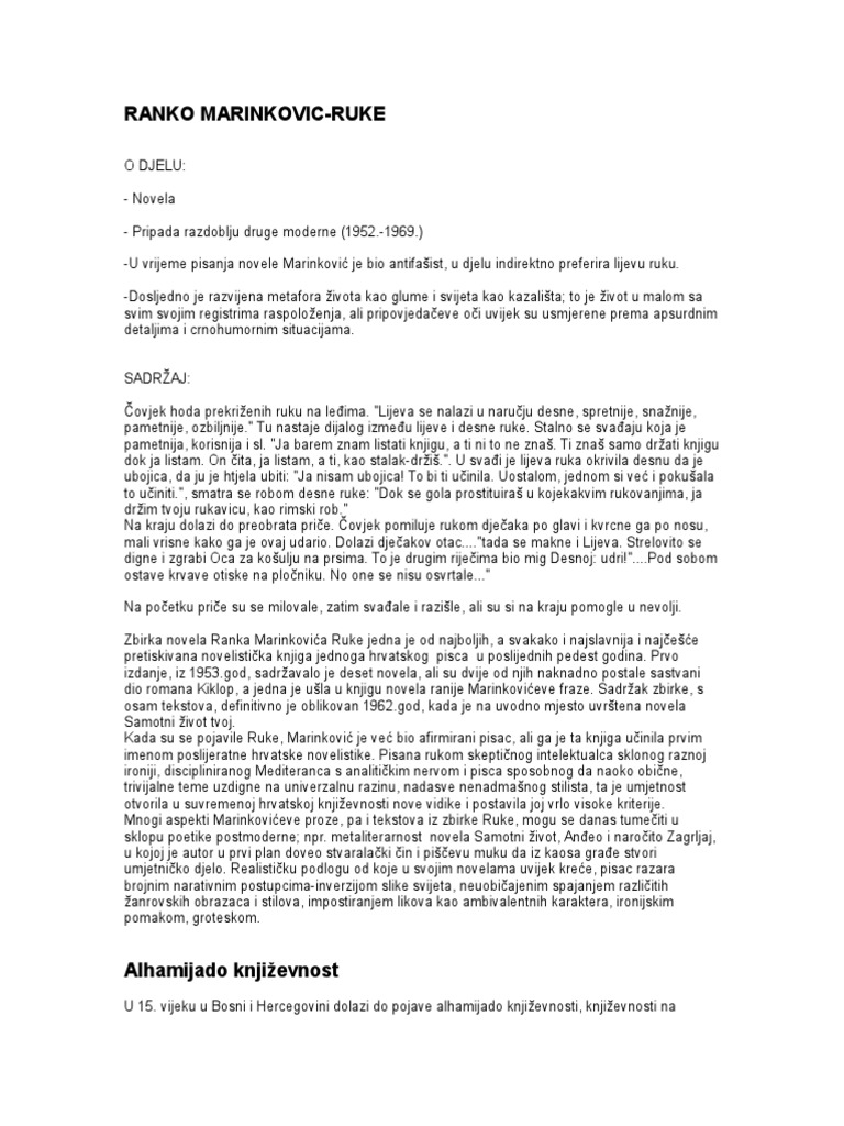 Ruke, Alhamijado, Bos Franjevci | PDF