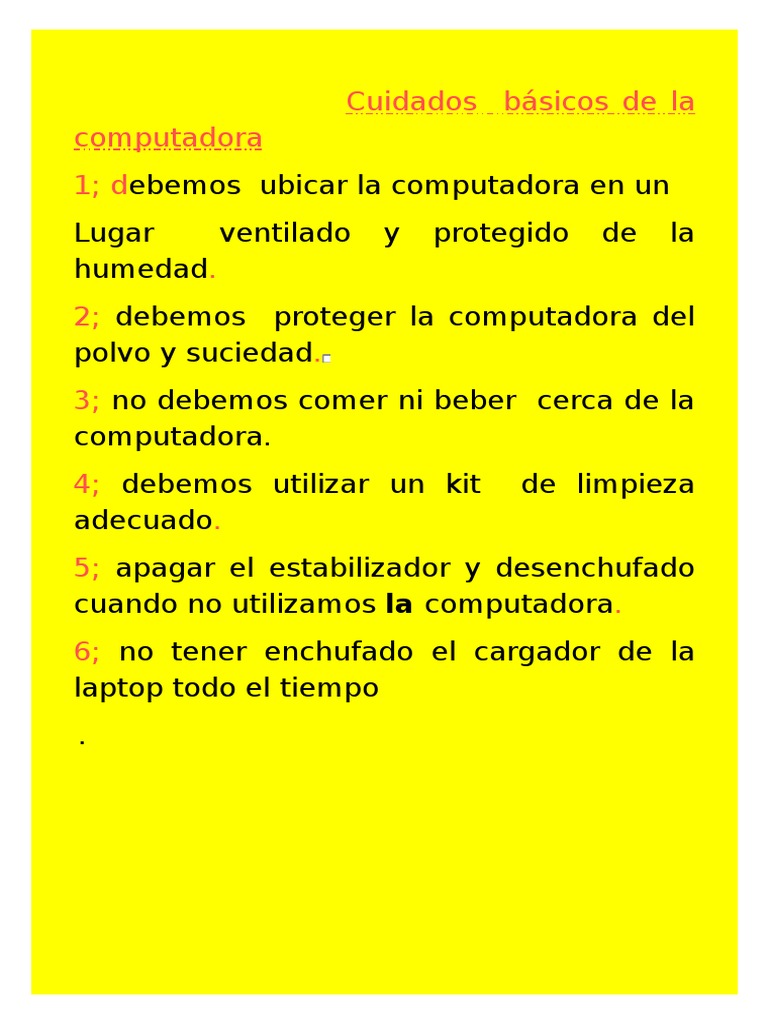 Cuidados Básicos de La Computadora | PDF