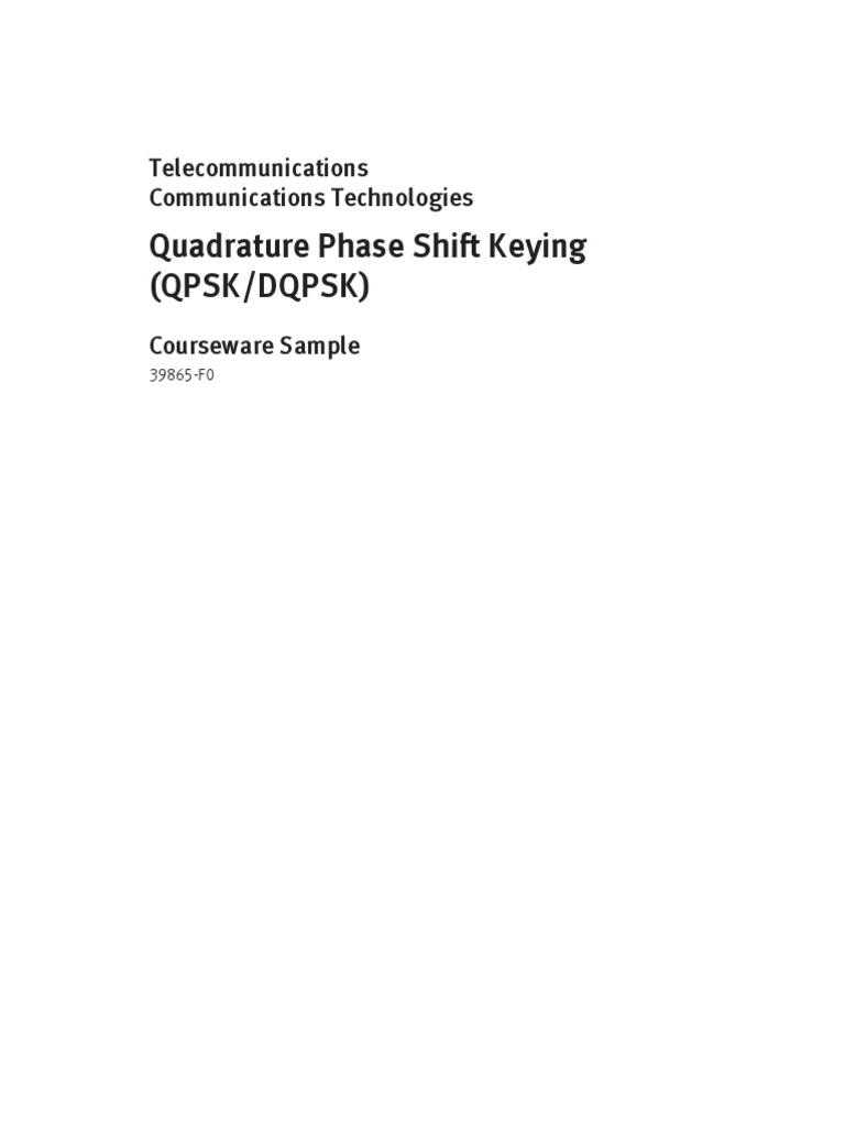 Quadrature Phase Shift Keying (QPSK) | PDF | Modulation | Radio Technology