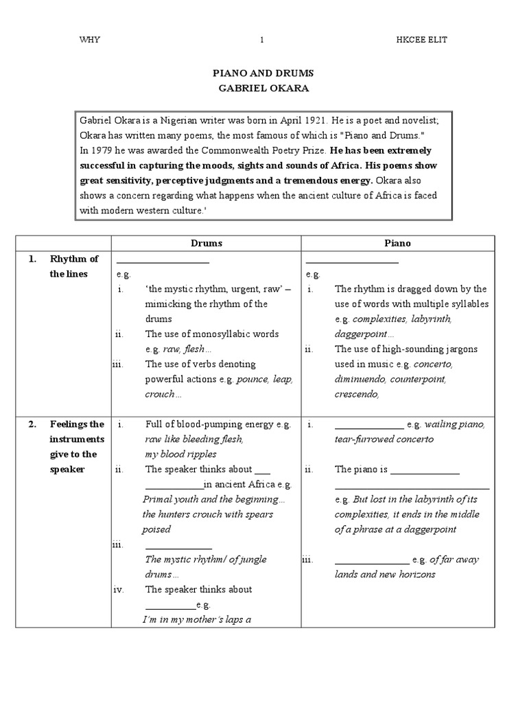 Piano and Drums | PDF | Poetry | Rhythm