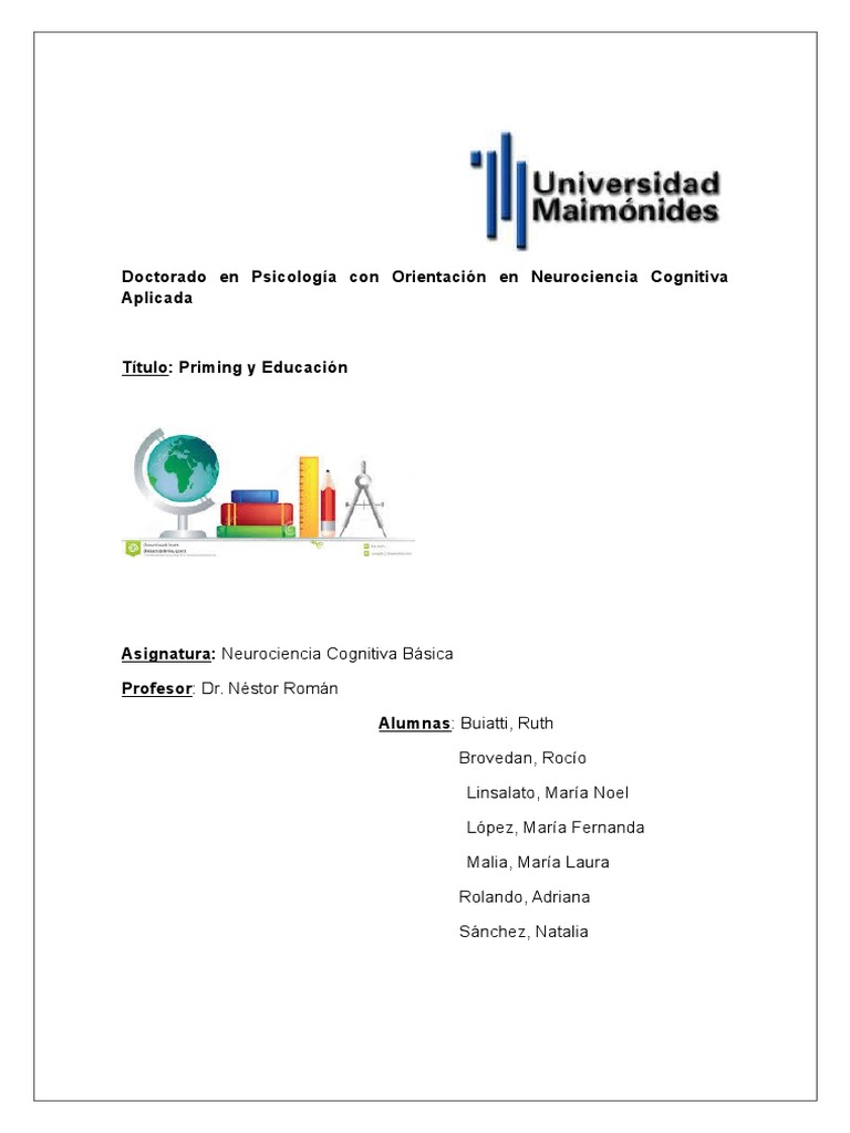 Efecto Priming en Educación y Memoria | PDF | Memoria | Procesos mentales