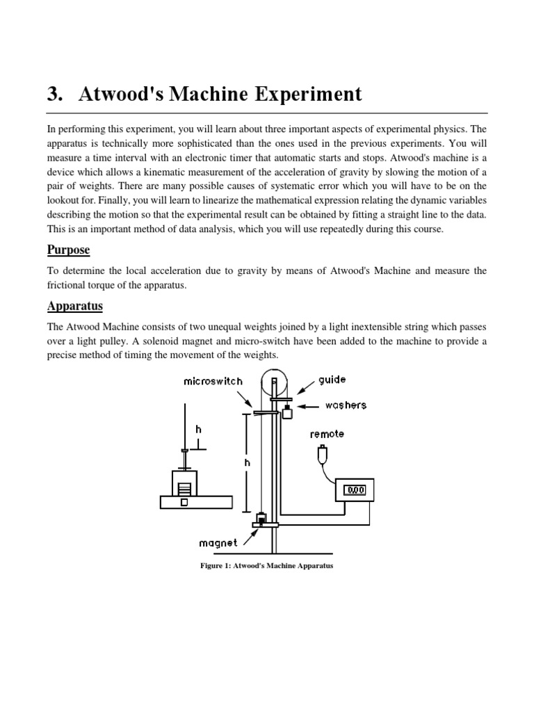 Atwoods Machine | PDF | Torque | Mass