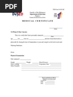 Medical Certificate 2010 Palaro | PDF | Physical Examination | Practice ...