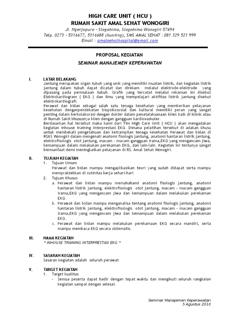 Proposal Pelatihan EKG | PDF | Pengembangan Diri | Kesehatan Holistik