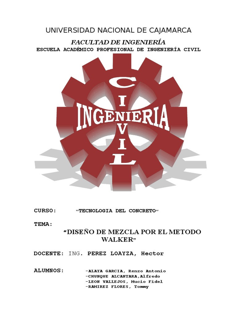 Diseño de Mezcla de Concreto Por El Método Walker | PDF | Hormigón ...