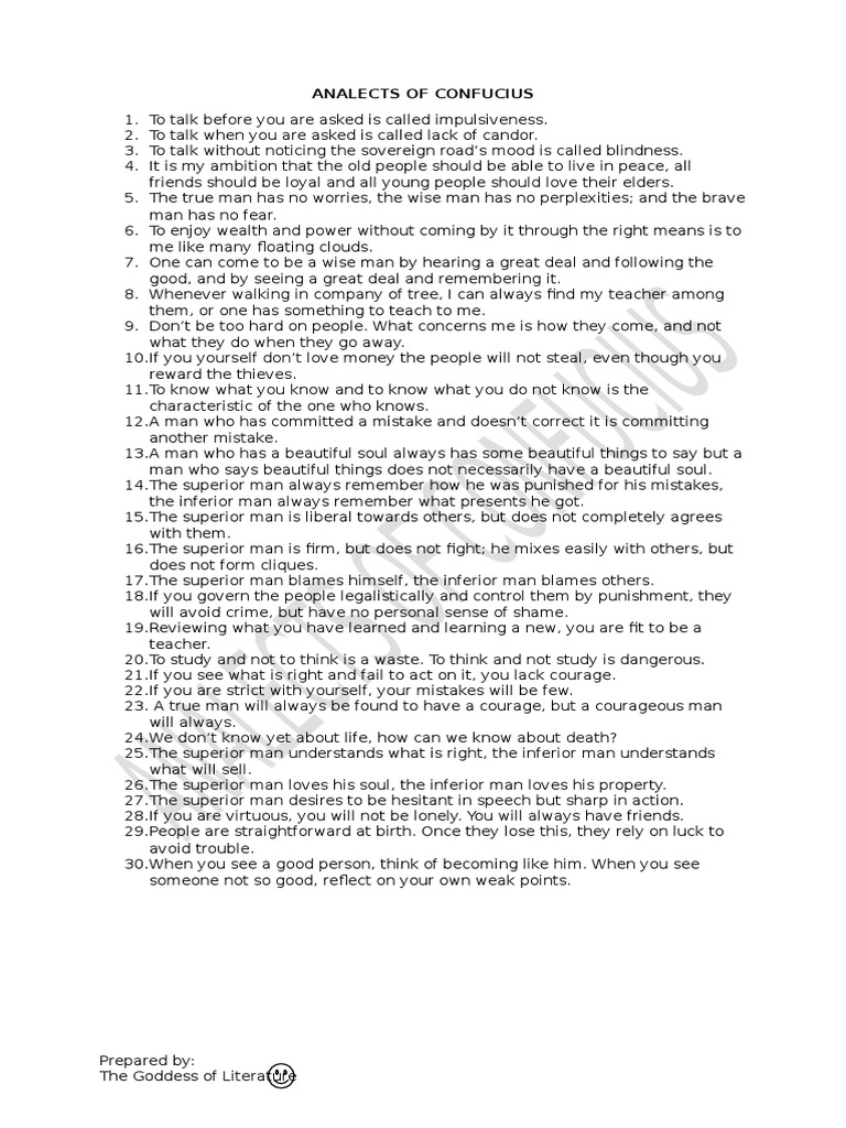 Analects of Confucius Simplified | PDF