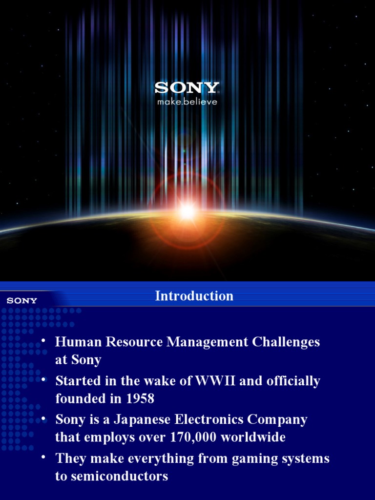 Sony Presentation FINAL | Sony | Employment