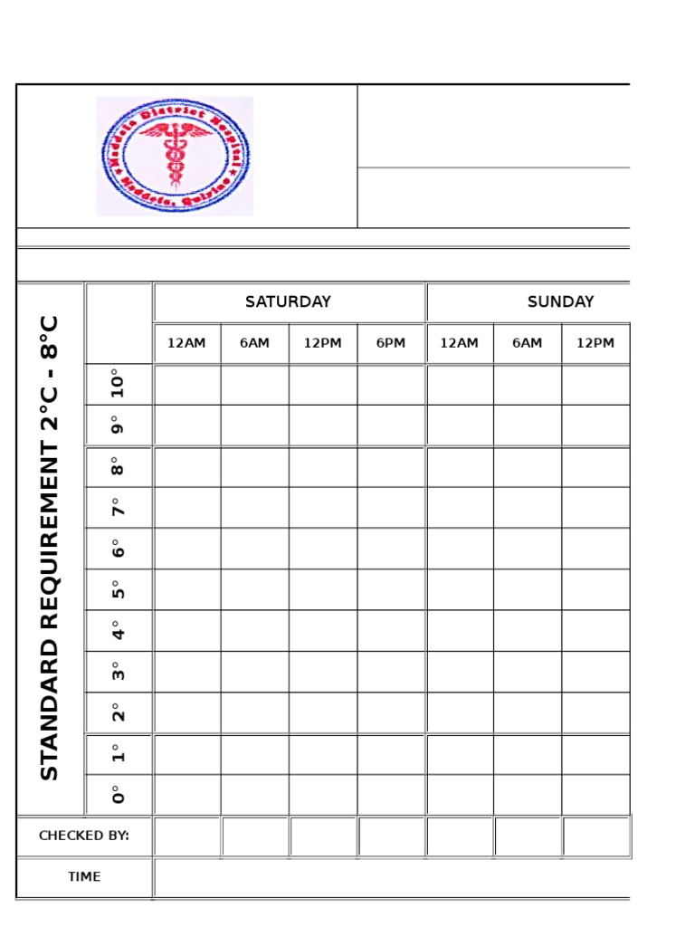 Temperature Monitoring Form Refrigerator | PDF