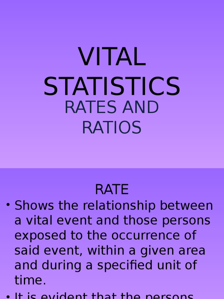 Vital Statistics | PDF | Mortality Rate | Pregnancy