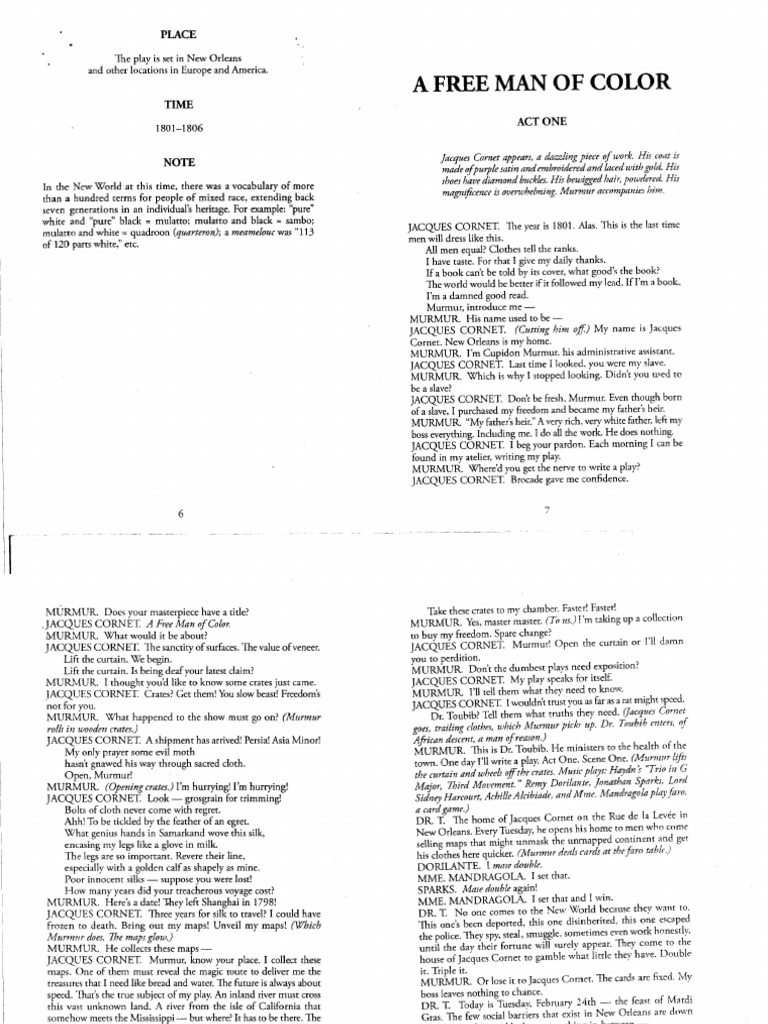 Free Man of Color Script | PDF