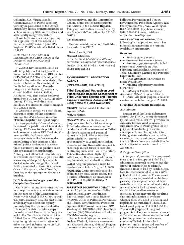 Federal Register / Vol. 70, No. 125 / Thursday, June 30, 2005 / Notices ...