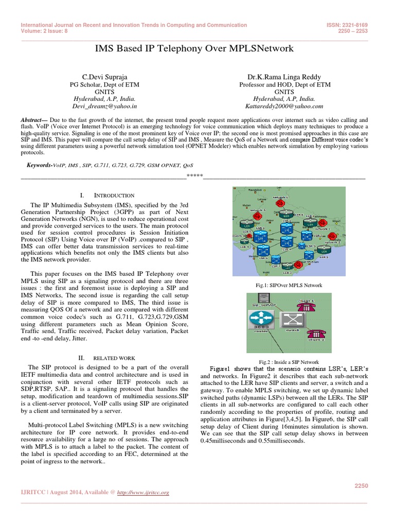IMS Based IP Telephony Over MPLS Network | PDF | Session Initiation ...