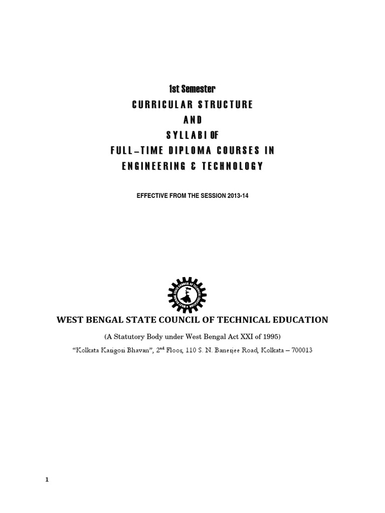 1st Sem Syllabus Revised Wbscte | PDF | Trigonometric Functions ...