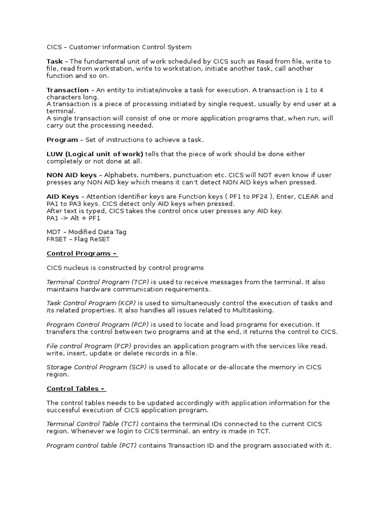 CICS Customer Information Map | PDF | Computer Programming | Computing