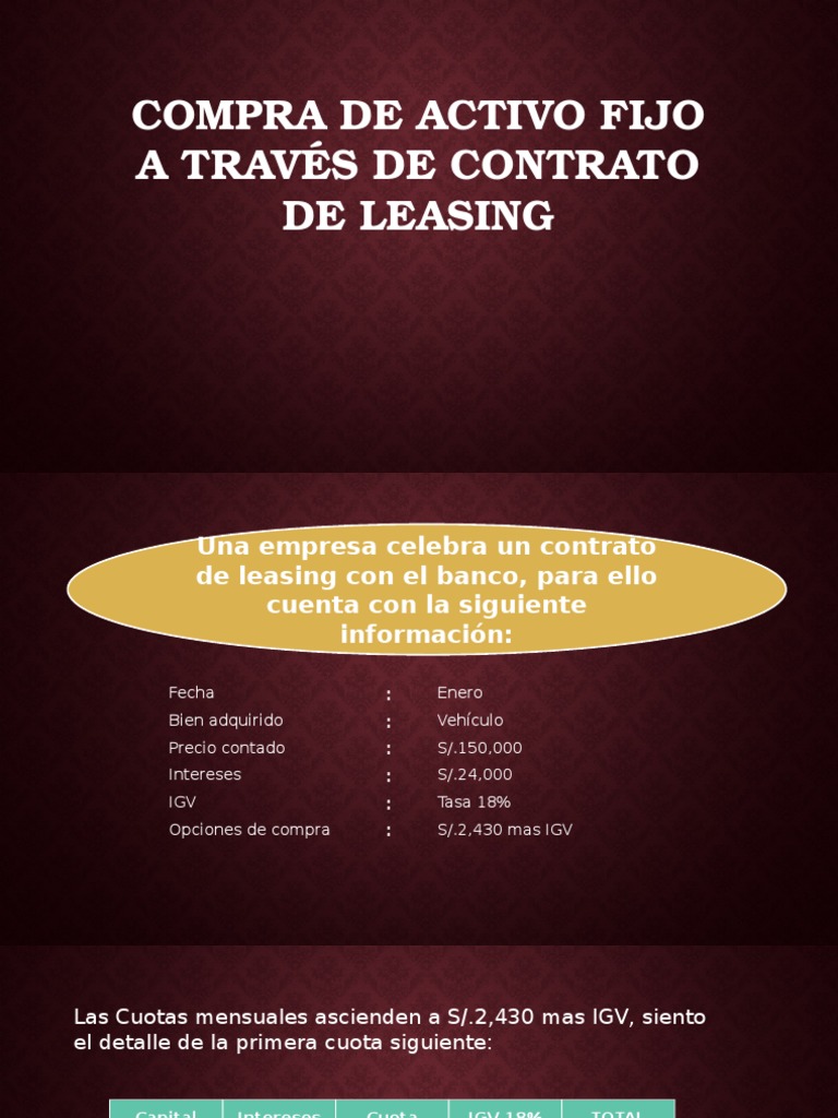 Compra de Activo Fijo A Través de Contrato | PDF | Arrendamiento | Business