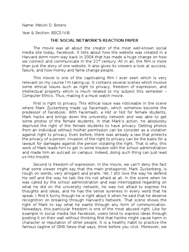 The Social Network | PDF | Mark Zuckerberg | Facebook