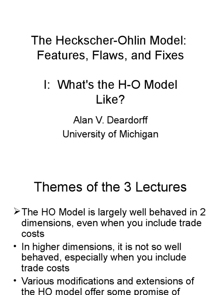 Understanding the Workings and Limitations of the Heckscher-Ohlin Model ...