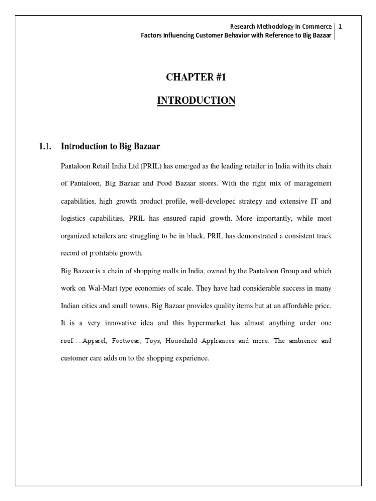 Factors Influencing Customer Buying Behavior at Big Bazaar Hypermarkets ...