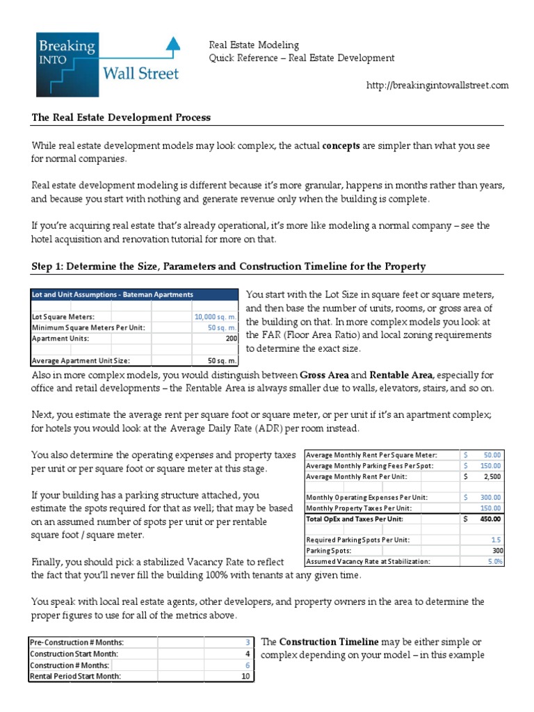 Real Estate Development Process Guide | PDF | Revenue | Internal Rate ...