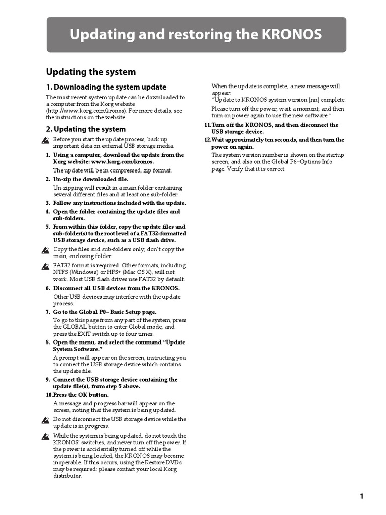 KRONOS Update and Restore | PDF | Usb Flash Drive | Computer File