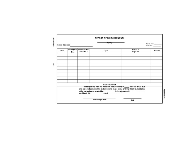 Report of Disbursements Form | PDF