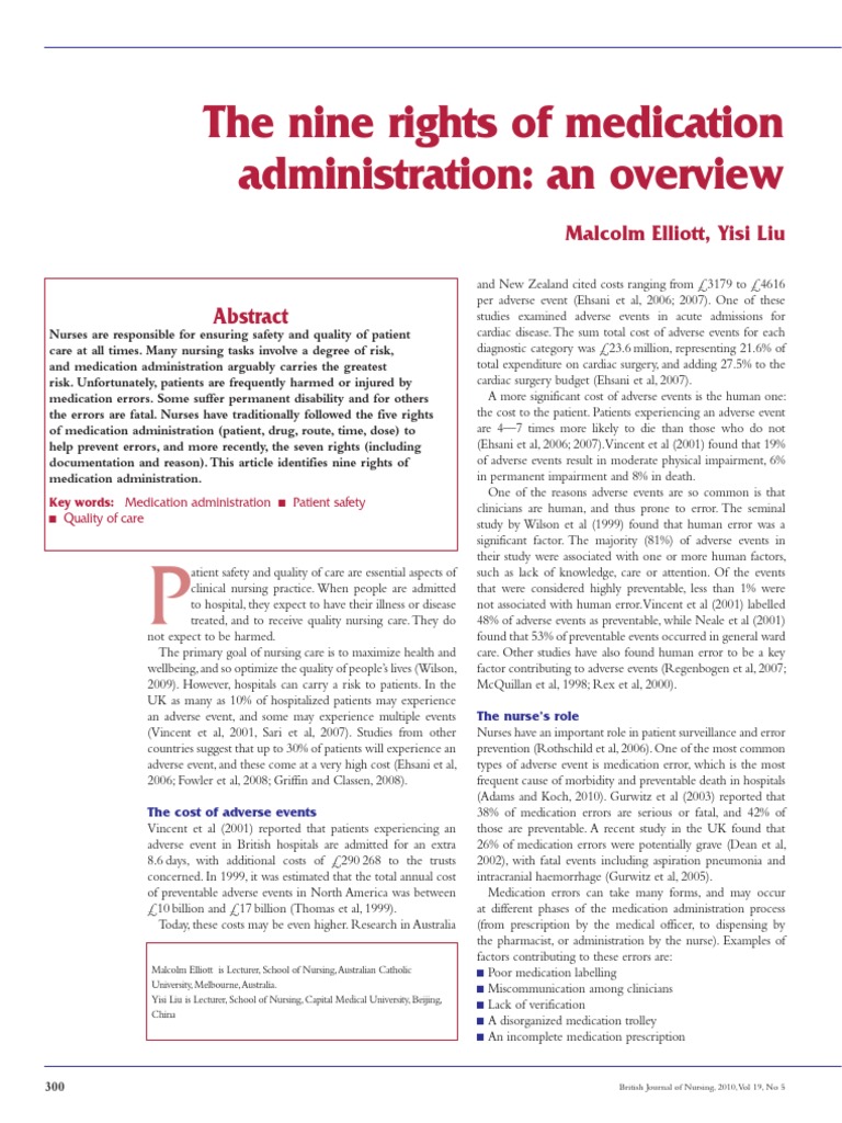 Nine medication rights.pdf | Medical Prescription | Patient Safety