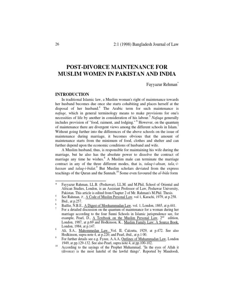 Post-Divorce Maintenance in Islam | PDF | Sharia | Quran