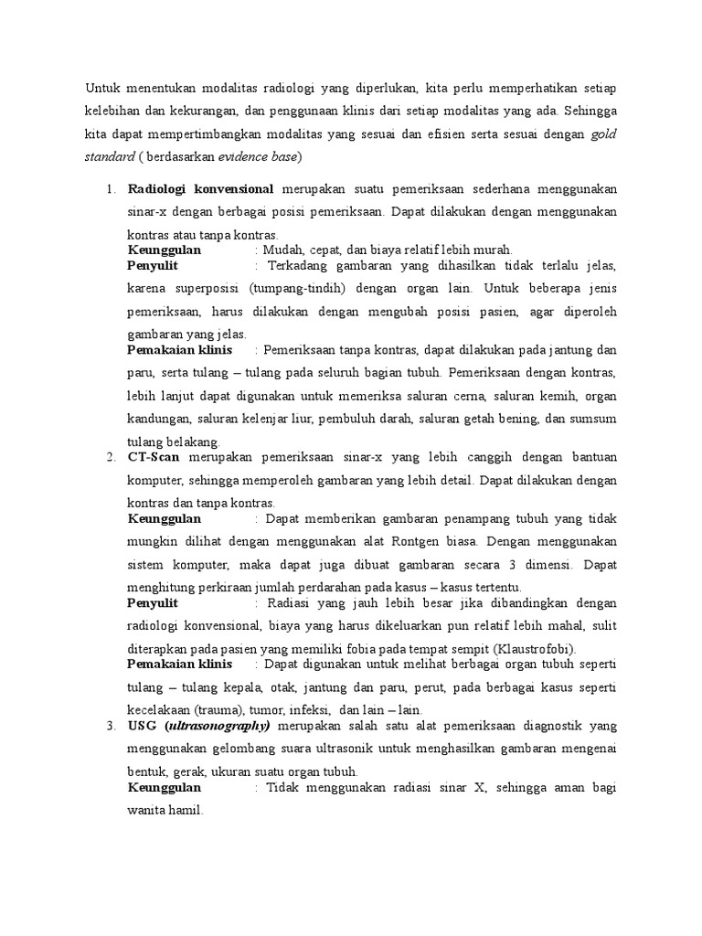 PR DR Donny - Modalitas Radiologi | PDF