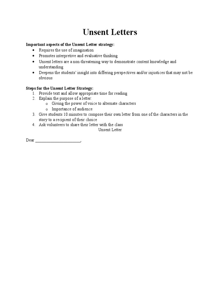 Engaging Students with Unsent Letters | PDF