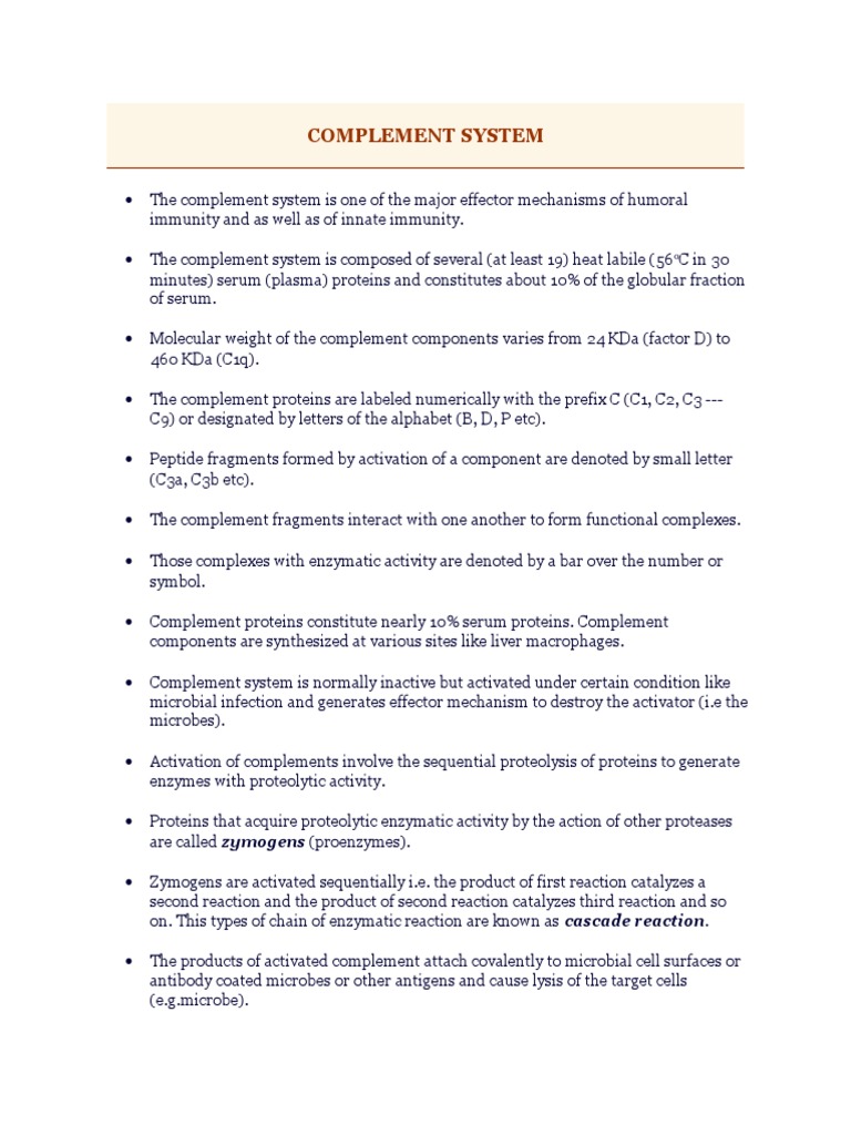 Complement System | PDF | Complement System | Antibody