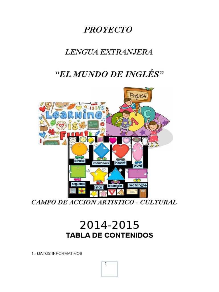 Proyecto "El Mundo de Inglés" 2014-2015 | PDF | Evaluación | Aprendizaje
