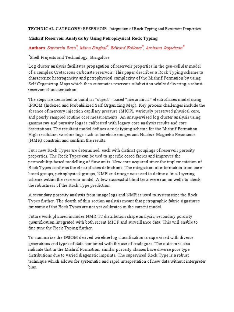 Petrophysical Rock Typing | PDF