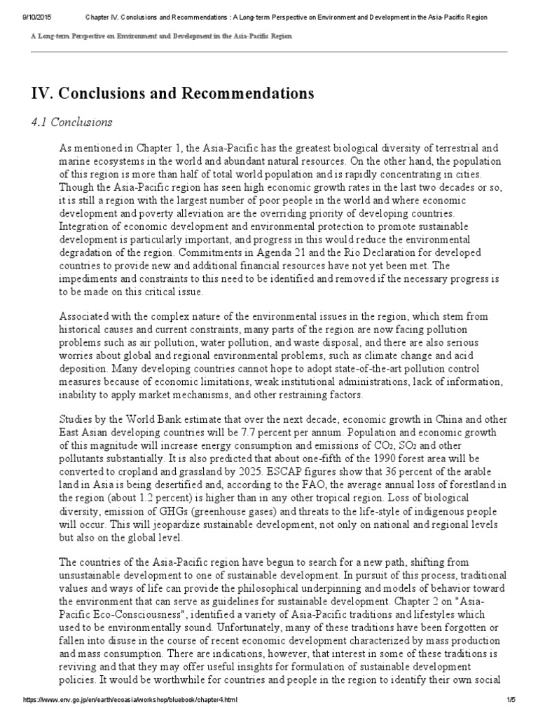 Chapter - Conclusion and Recommendation | PDF | Environmental ...