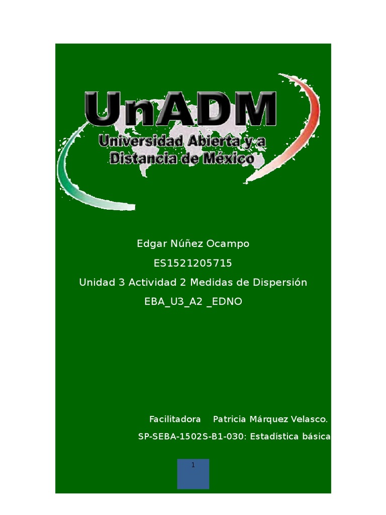 Eba - U3 - A2 - Edno | PDF | Dispersión estadística | Diferencia