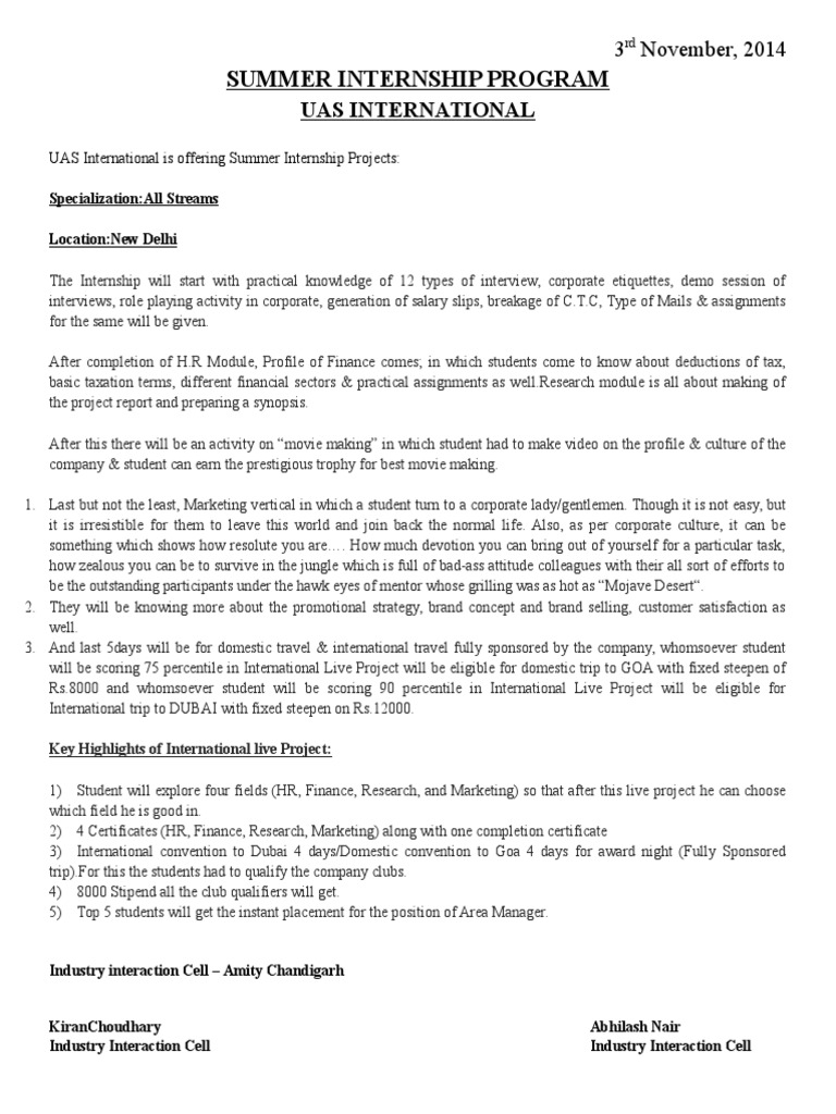 UAS International-SiP | PDF | Internship | Job Hunting