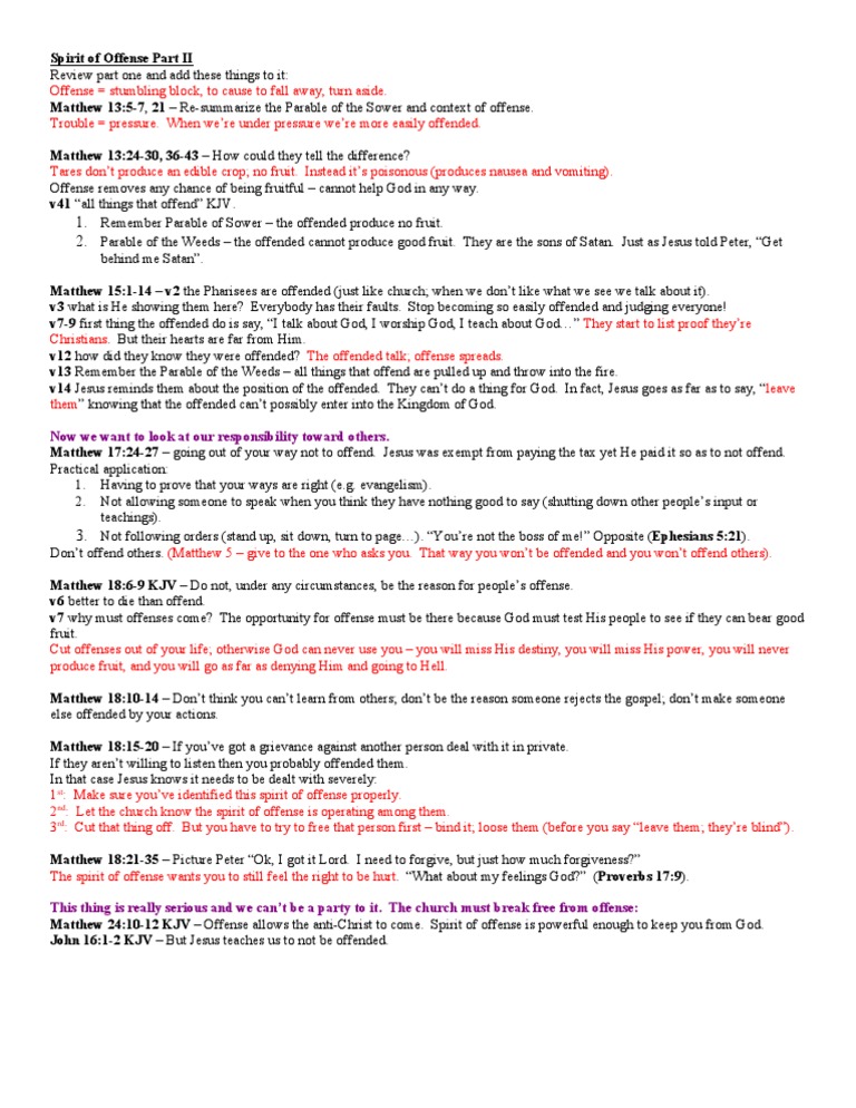 Understanding Offense in Scripture | PDF | Gospel Of Matthew | Satan