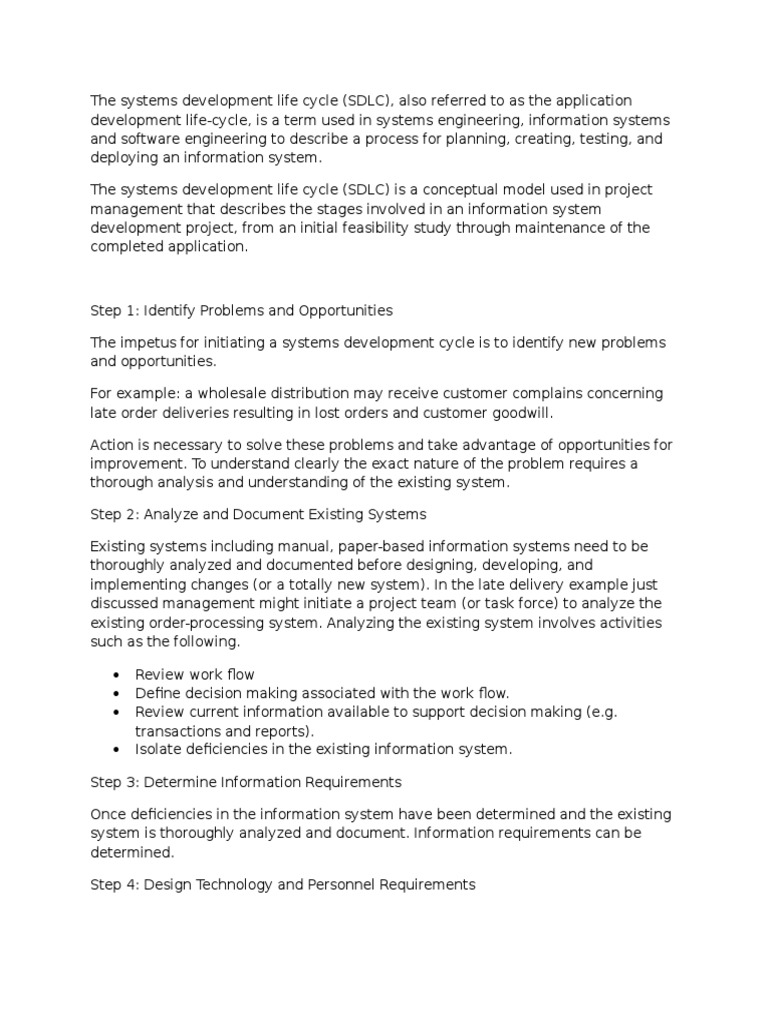 The Systems Development Life Cycle | PDF | Software Development Process | System