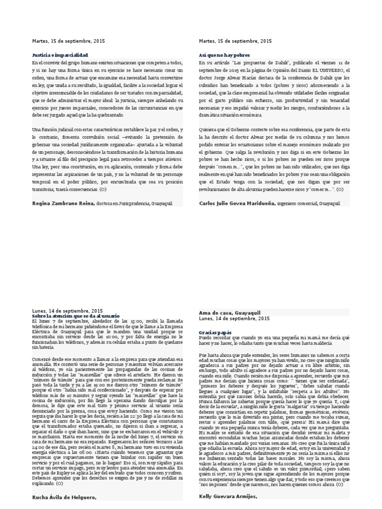 10 Cartas de Lectores | PDF | Ecuador | Gobierno